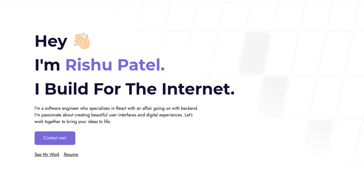 Rishu Patel · Software Engineer